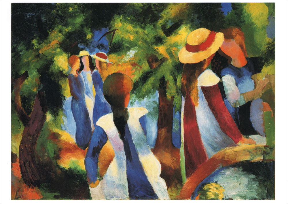 Kunstkarte August Macke "Mädchen unter Bäumen"
