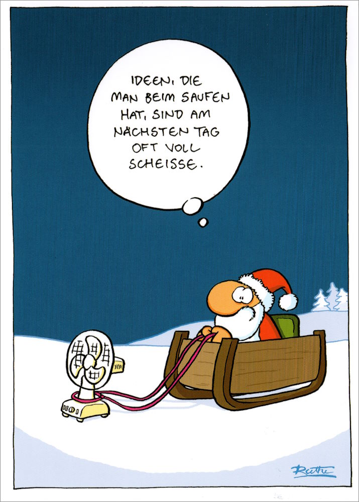 Postkarte Ralph Ruthe "Ideen, die man beim Saufen hat,