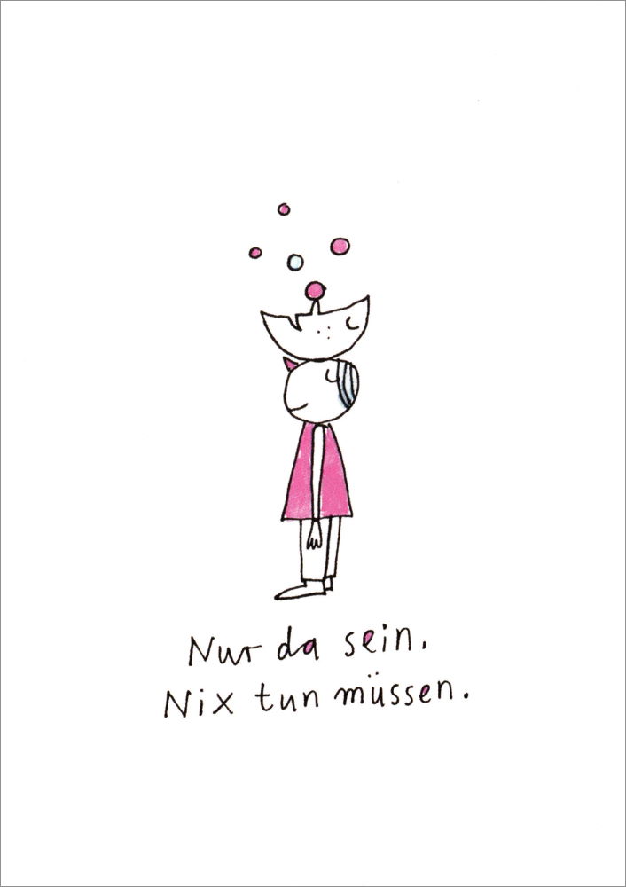 Postkarte Karindrawings "Nur da sein. Nix tun müssen."
