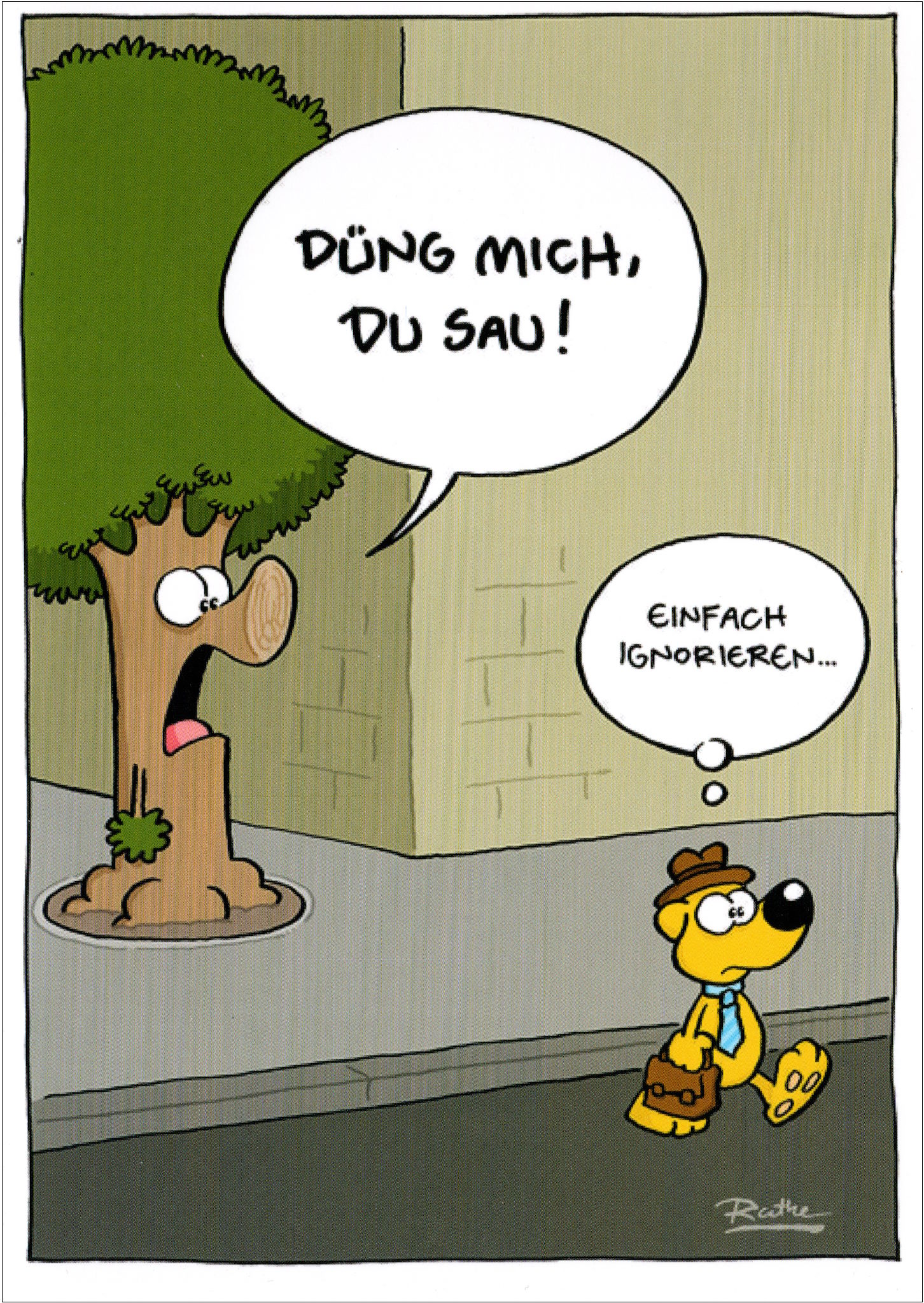 Postkarte Ralph Ruthe "Düng mich, Du Sau!"