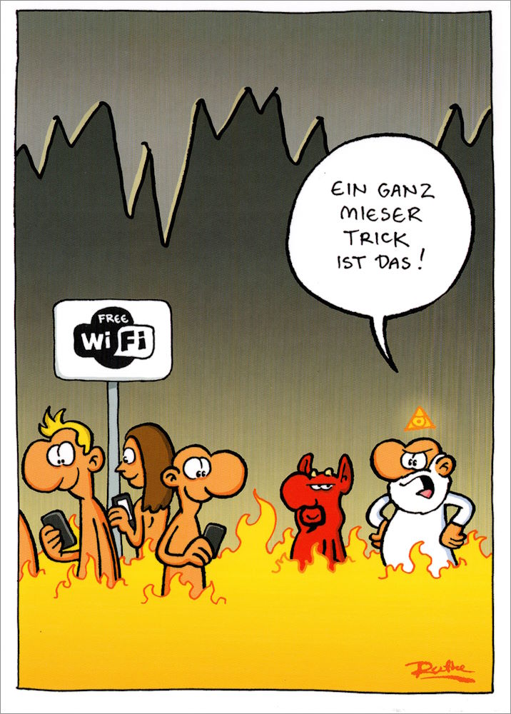 Postkarte Ralph Ruthe "Ein ganz mieser Trick ist das!"