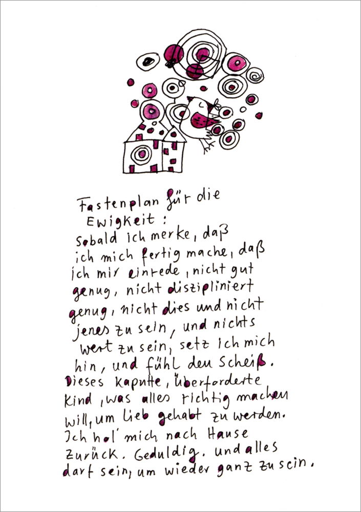 Postkarte Karindrawings "Fastenplan für die Ewigkeit: