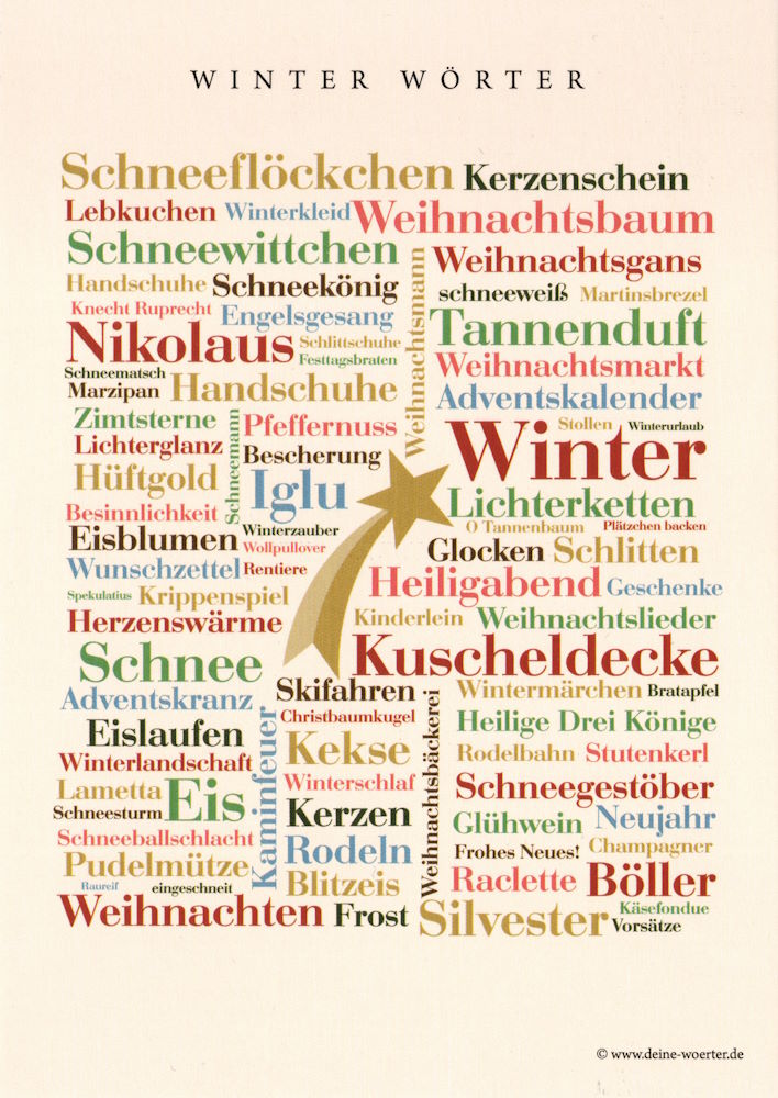 Postkarte Deine Wörter: "Winter-Wörter"