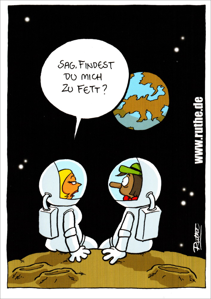 Postkarte Ralph Ruthe "Sag, findest Du mich zu fett?"