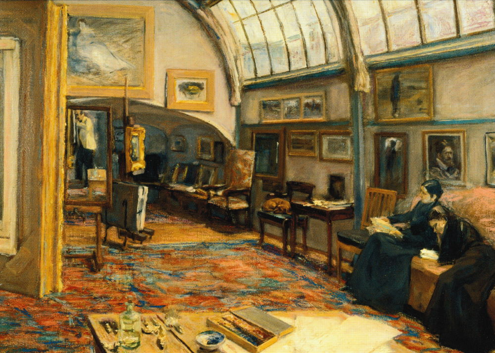 Kunstkarte Max Liebermann "Atelier des Malers am ..."